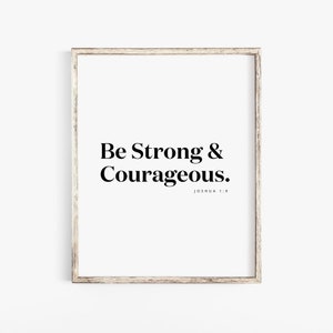 Be Strong and Courageous Joshua 1:9 Minimal Scripture Wall Art ...