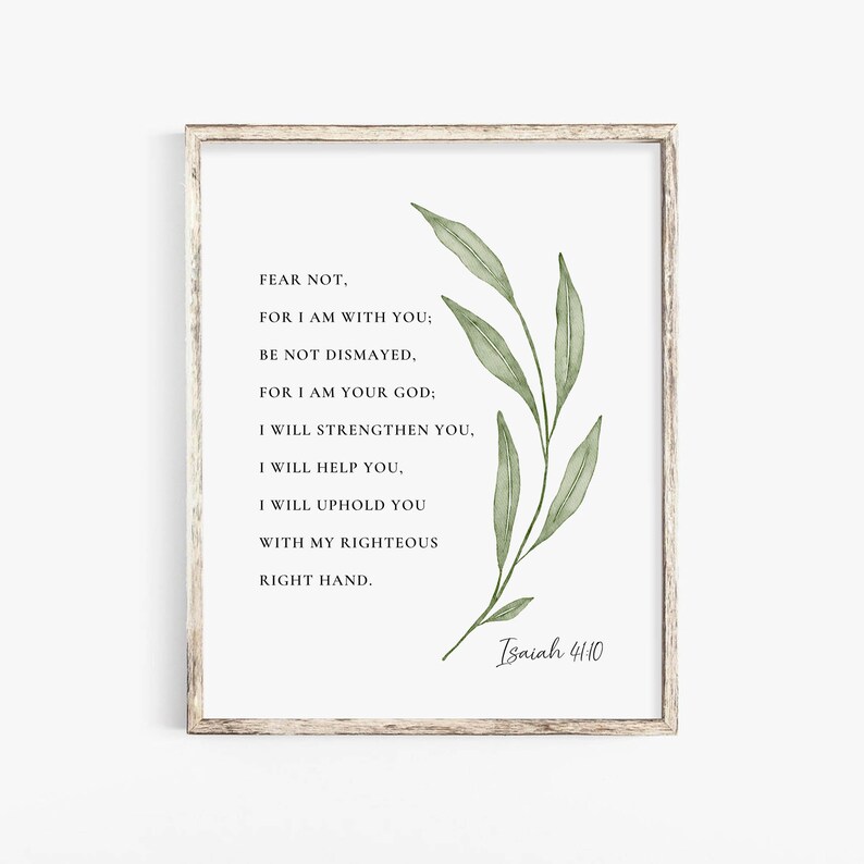 Isaiah 41:10 Bible Verse Print Botanical Scripture Wall Art for ...