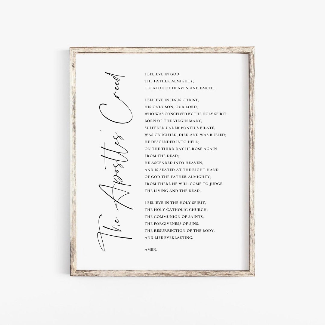 The Apostles Creed Print: Bible Verse Wall Art (digital Download) - Etsy