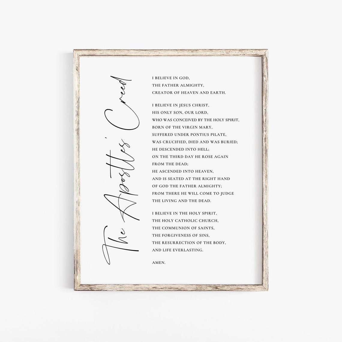 The Apostles Creed Print: Bible Verse Wall Art (digital Download) - Etsy