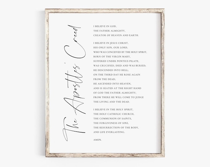 The Apostles' Creed Prayer, Catholic Prayer, Digital File Download - Etsy