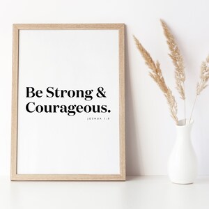 Be Strong and Courageous Joshua 1:9 Minimal Scripture Wall Art ...