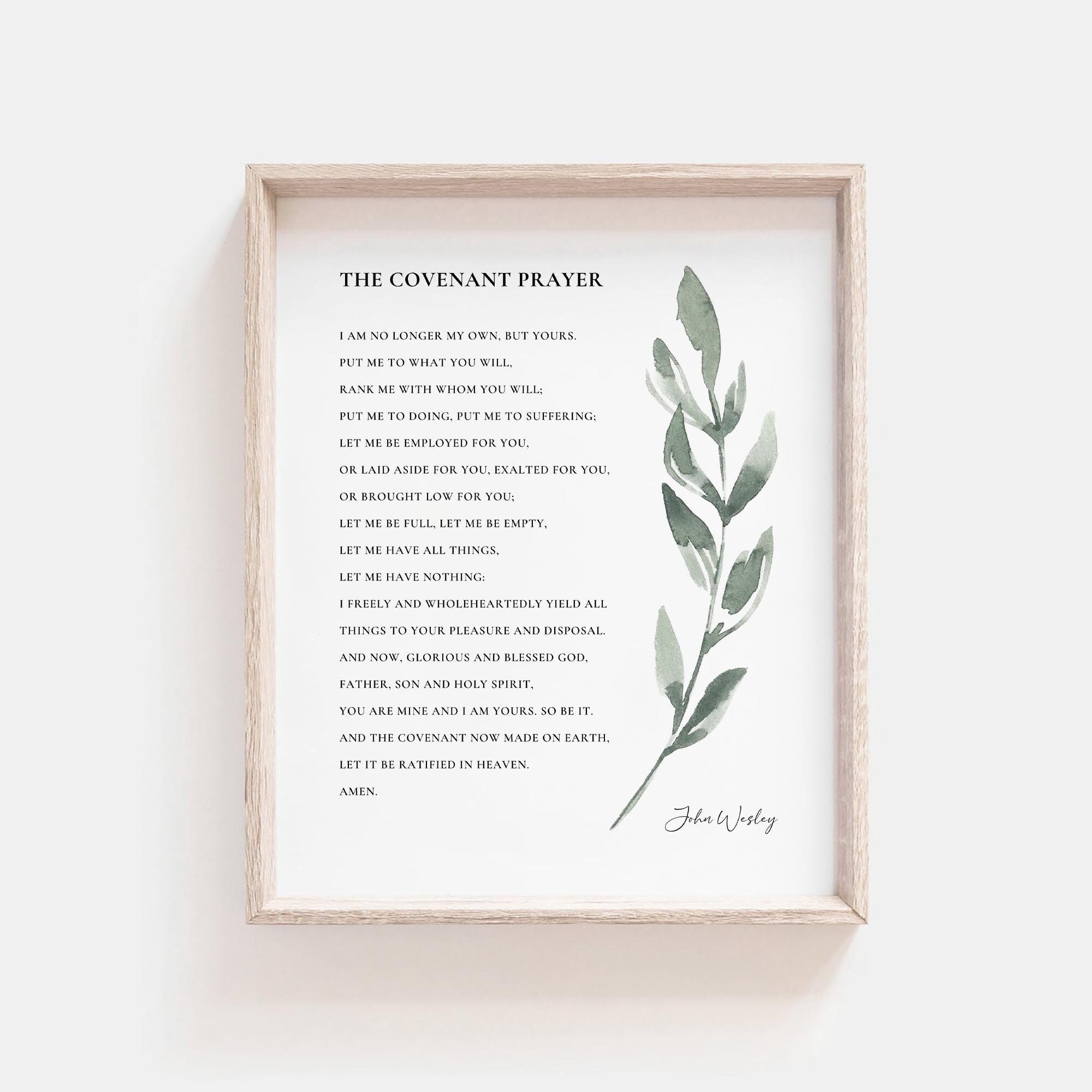 John Wesley Covenant Prayer Print: Botanical Bible Verse (digital ...