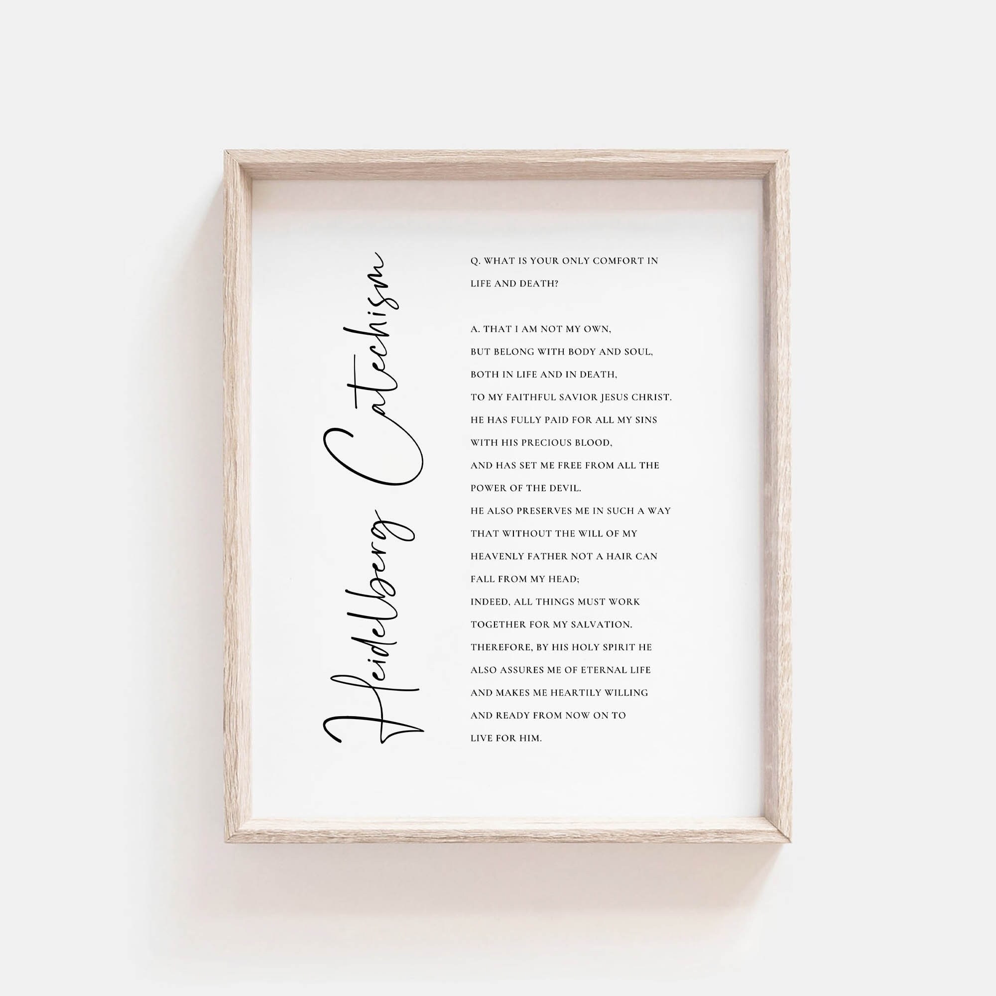 Heidelberg Catechism Question 1 Wall Art Catholic Wall Art - Etsy