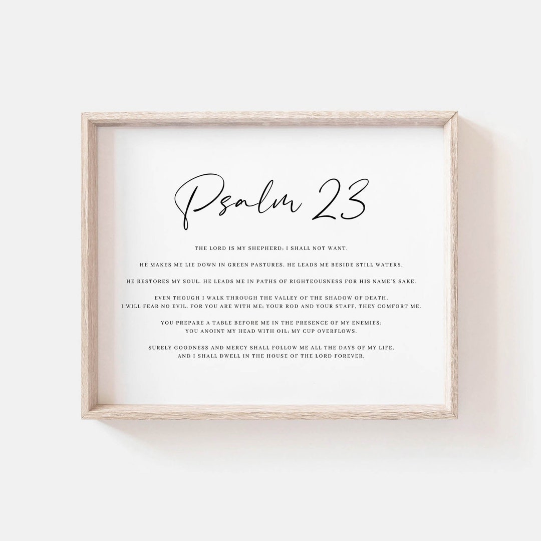 Psalm 23 the Lord is My Shepherd Bible Verse Wall Art Horizontal ...