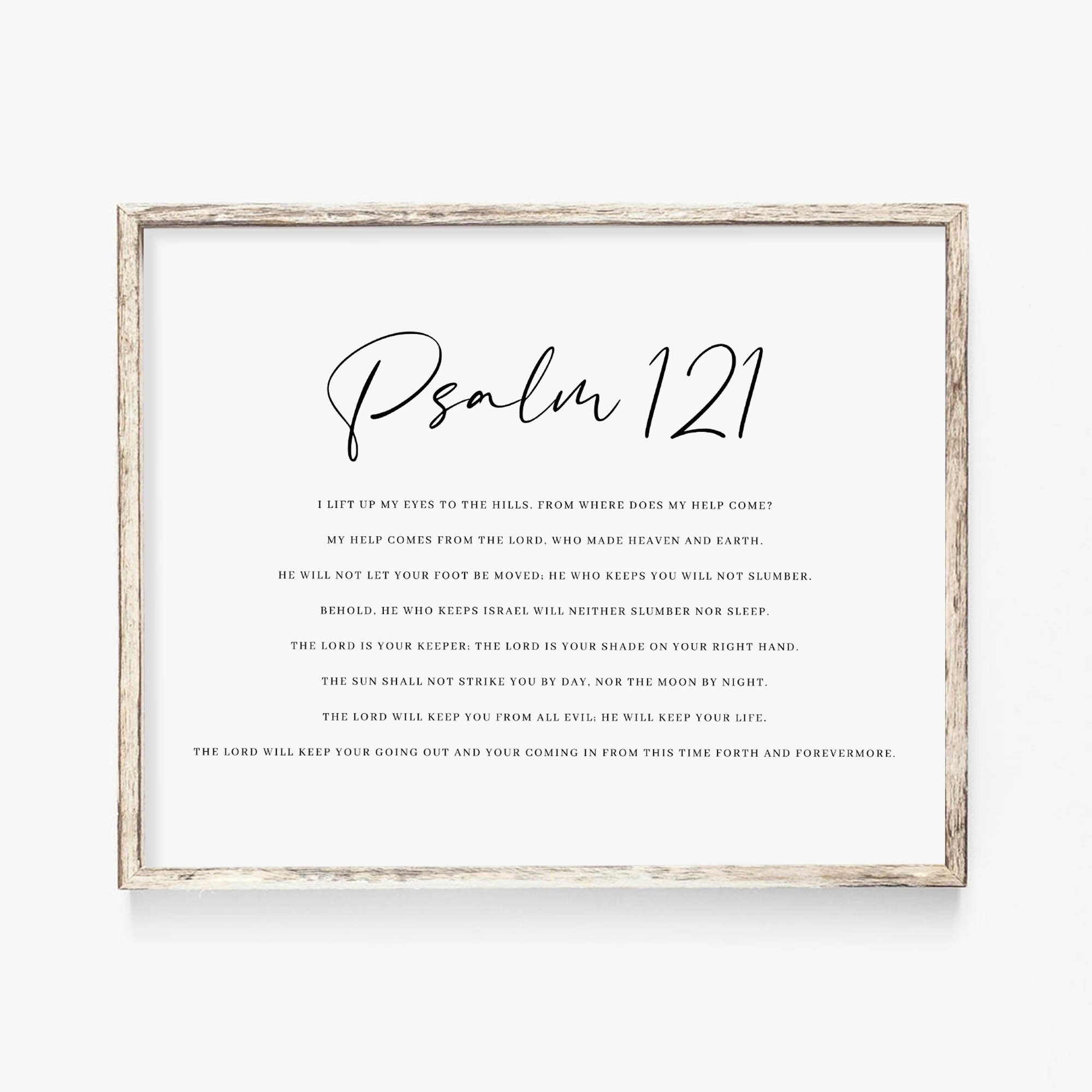 Psalm 121 Bible Verse Wall Art Print Horizontal Scripture | Etsy