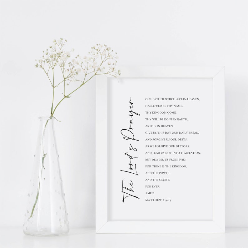 The Lord's Prayer Printable Wall Art: Christian Home Decor (digital ...