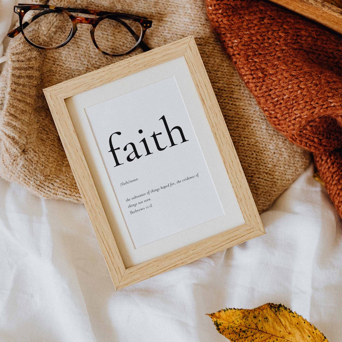 Faith Definition Wall Art Print Hebrews 11:1 Minimal | Etsy