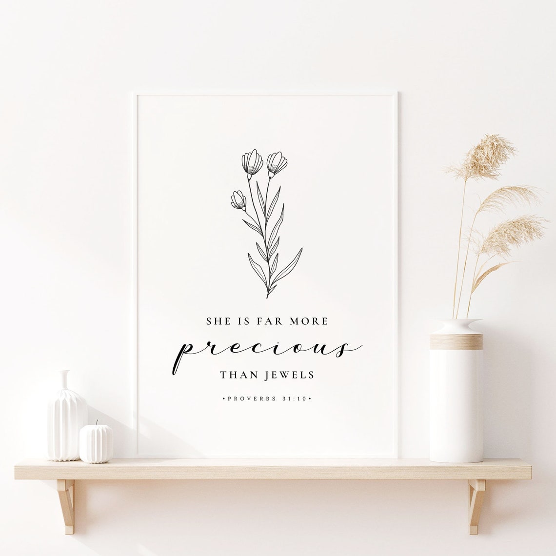 Proverbs 31:10 Wall Art She is Far More Precious Than Jewels | Etsy