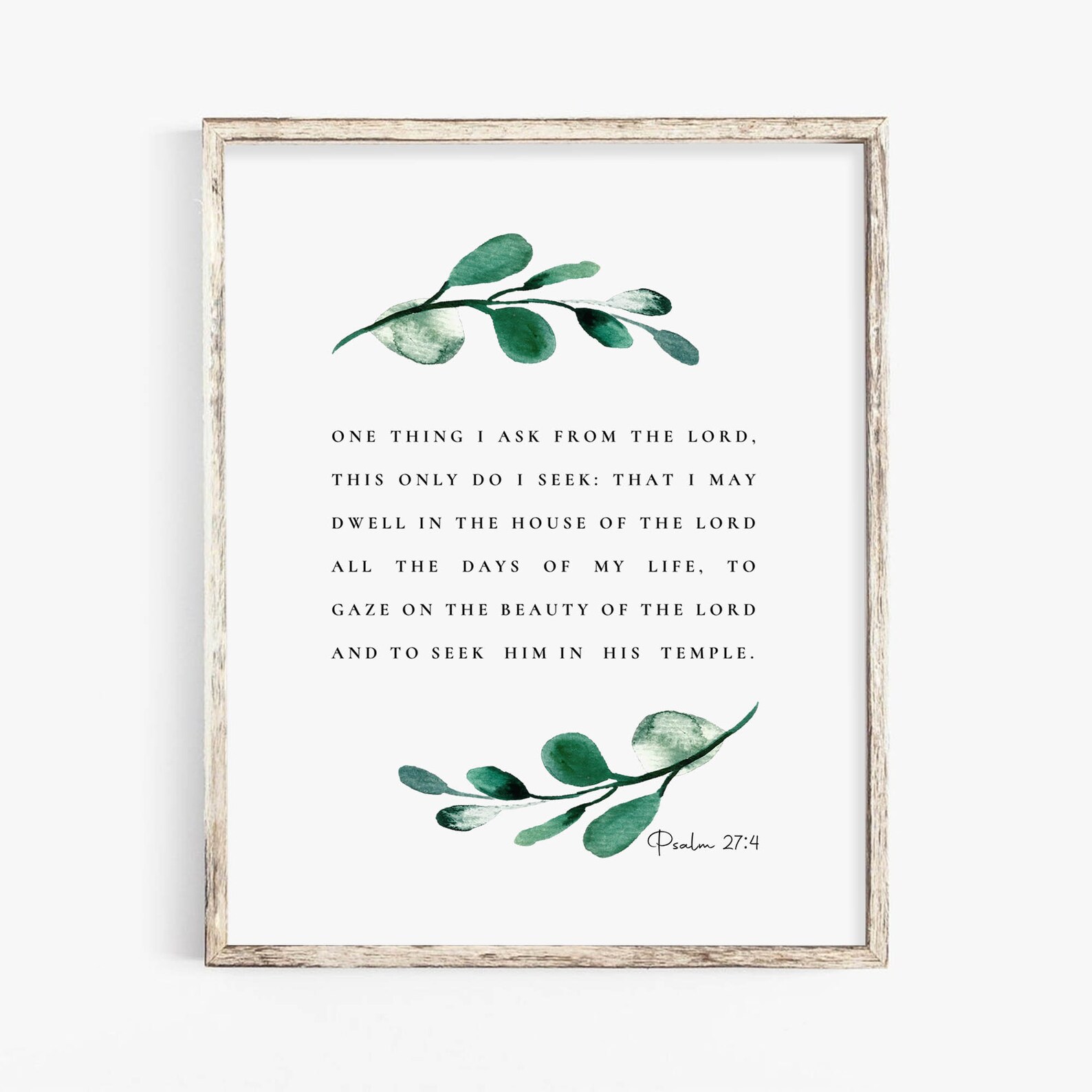 Psalm 27:4 Bible Verse Print Botanical Scripture Wall Art for - Etsy