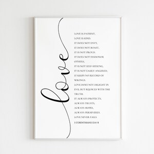 1 Corinthians 13:4-8 Love is Patient Love is Kind Love | Etsy
