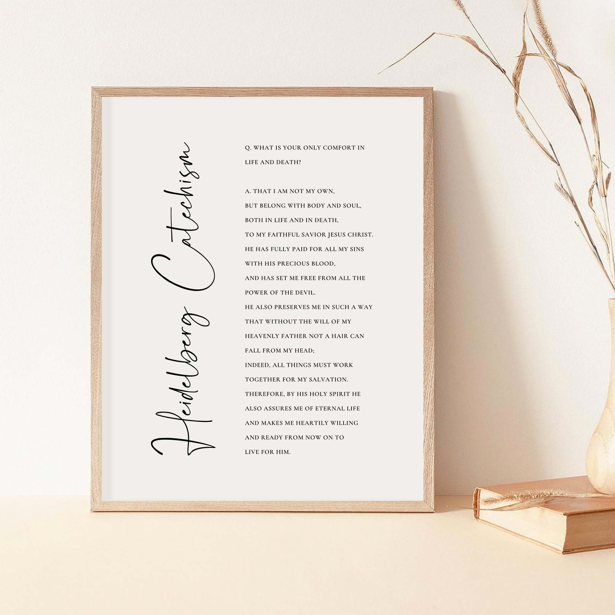 Heidelberg Catechism Question 1 Wall Art Catholic Wall Art - Etsy