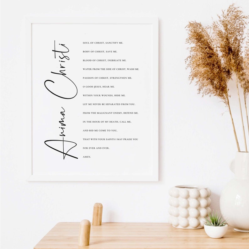 Anima Christi Soul of Christ Catholic Prayer Wall Art Bible - Etsy