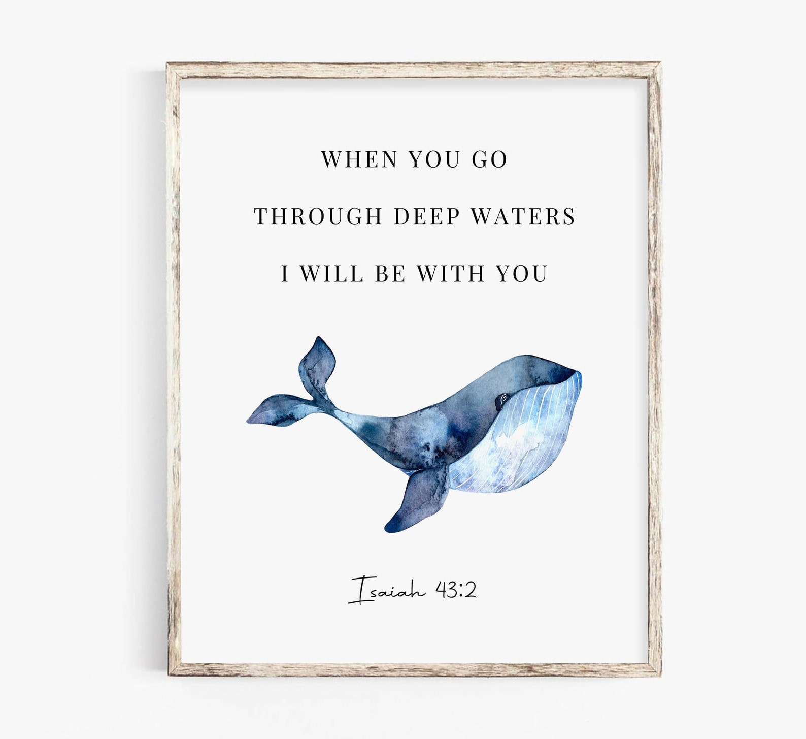 Isaiah 43:2 When You Go Through Deep Waters, Bible Verse Wall Art ...