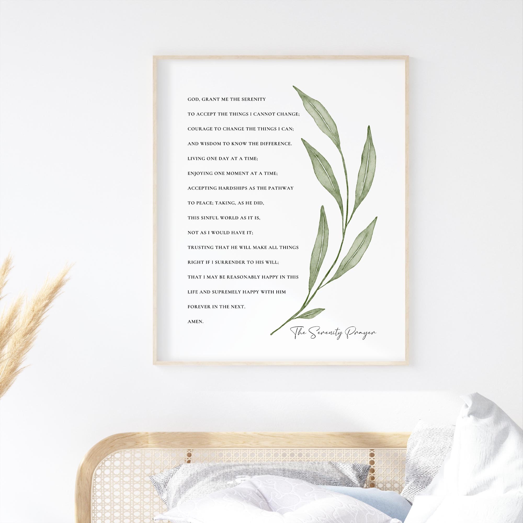 The Serenity Prayer Bible Verse Print Botanical Scripture Wall | Etsy