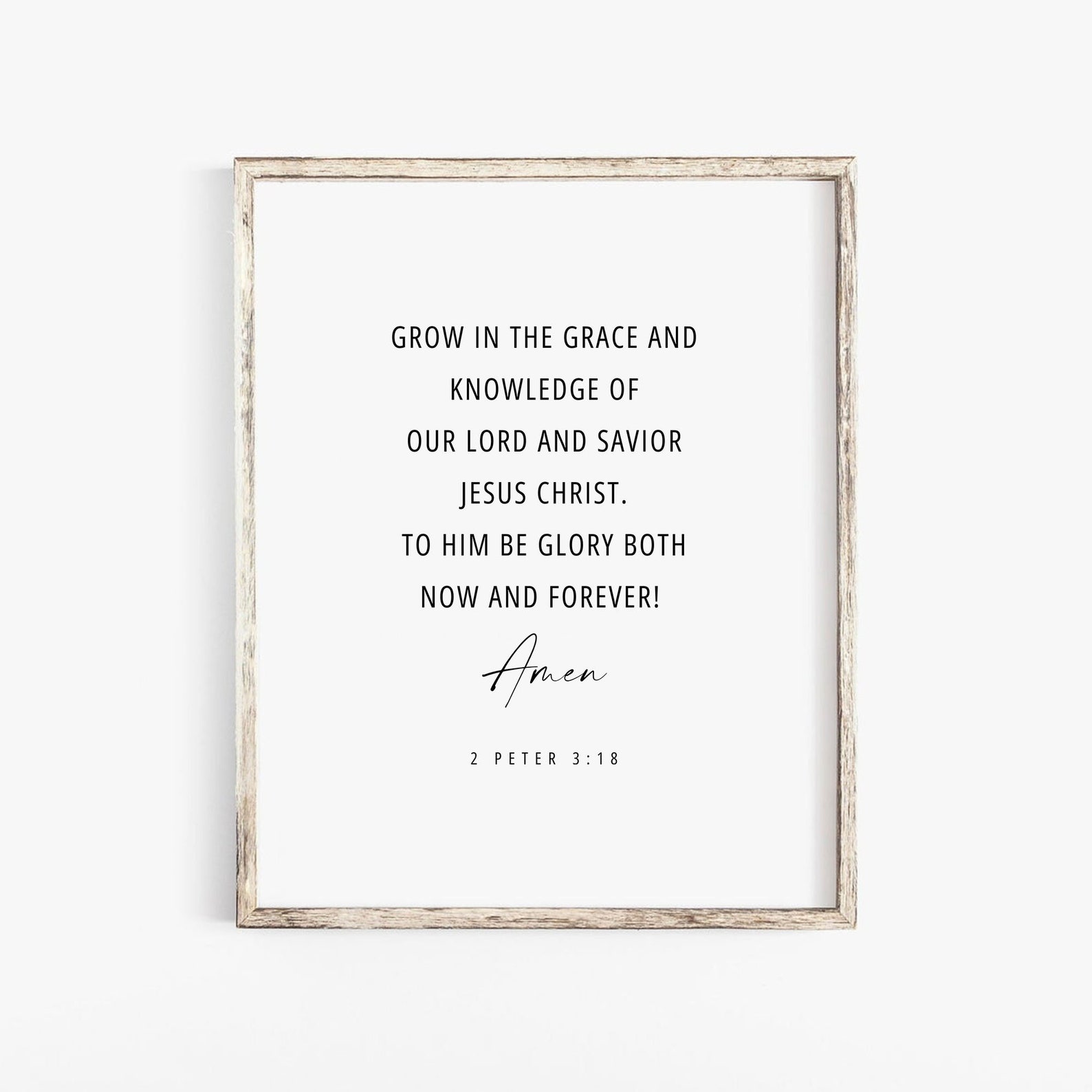 2 Peter 3:18 Grow in Grace Scripture Wall Art Print Christian - Etsy