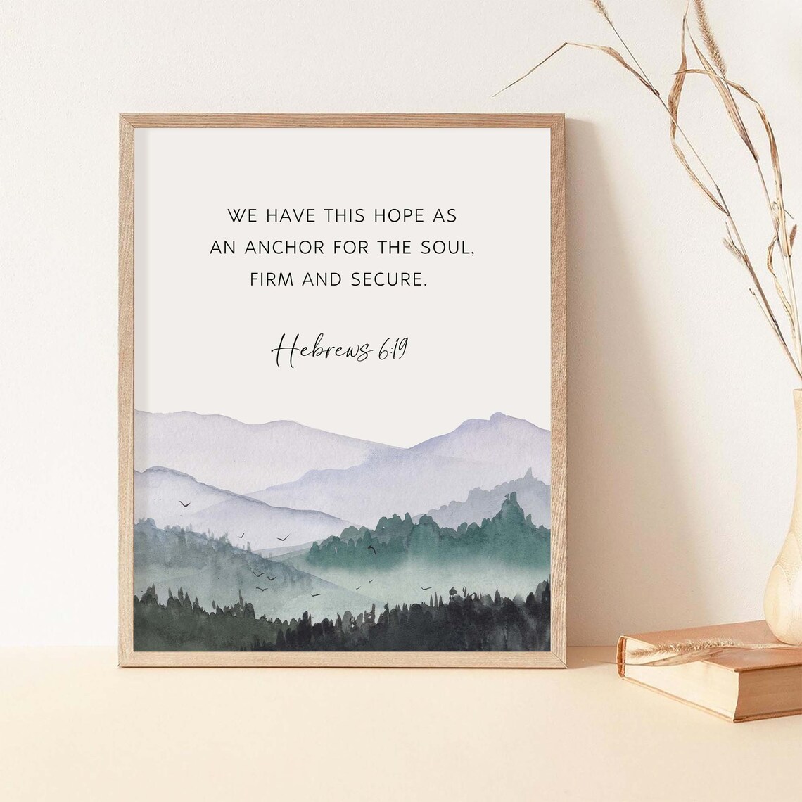 Hebrews 6:19 We Have This Hope Bible Verse Wall Art, Mountain Scripture ...