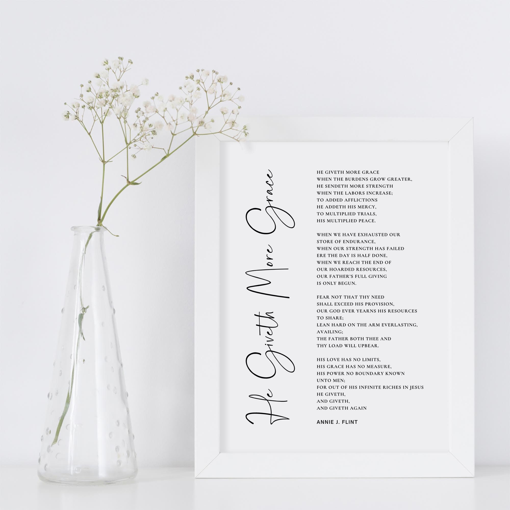 He Giveth More Grace Print: Christian Hymn, Scripture Wall Art (digital ...