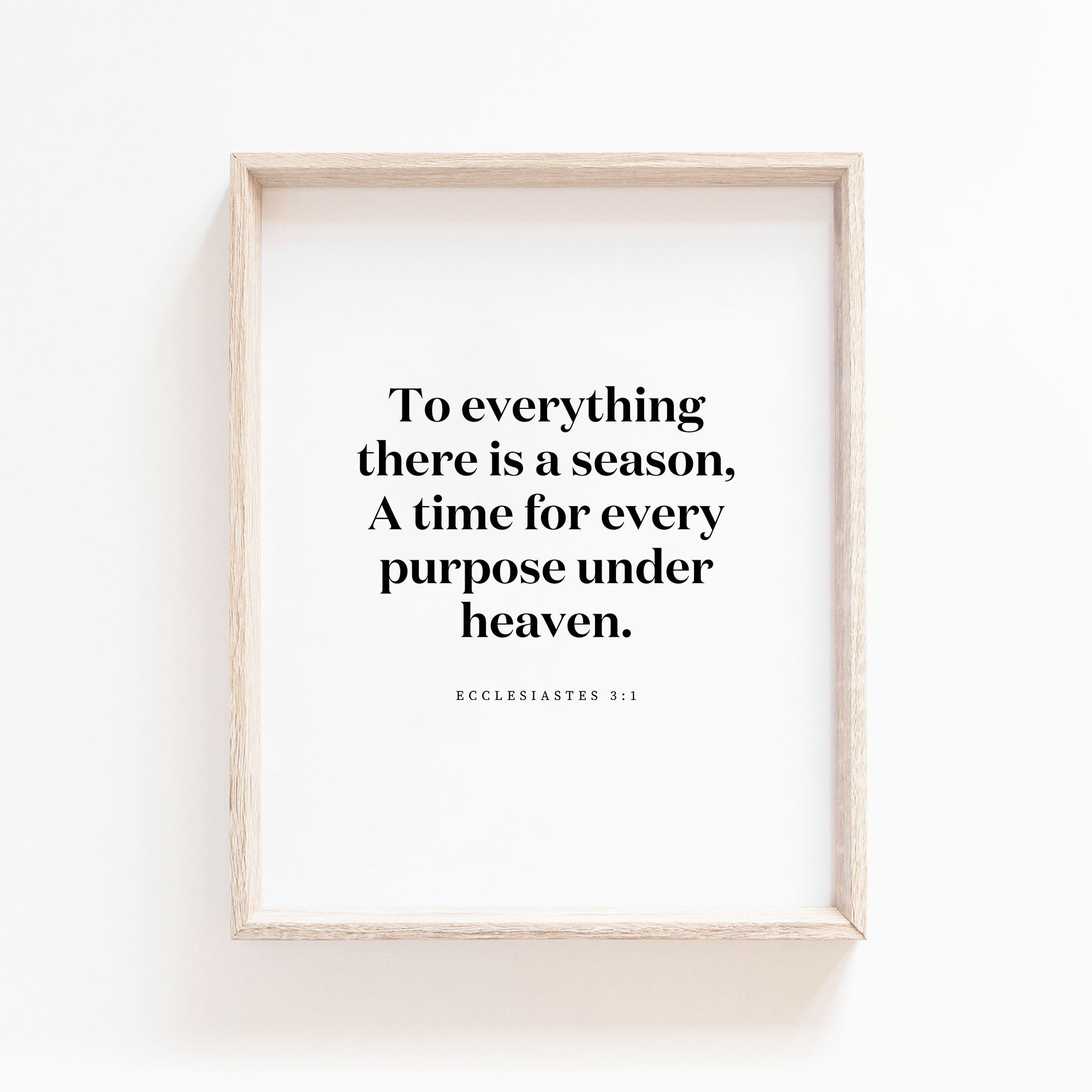 Ecclesiastes 3:1 Bible Verse Wall Art, Everything There is a Season ...