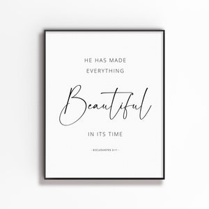 Ecclesiastes 3:11 He Has Made Everything Beautiful in Its Time, Minimal ...