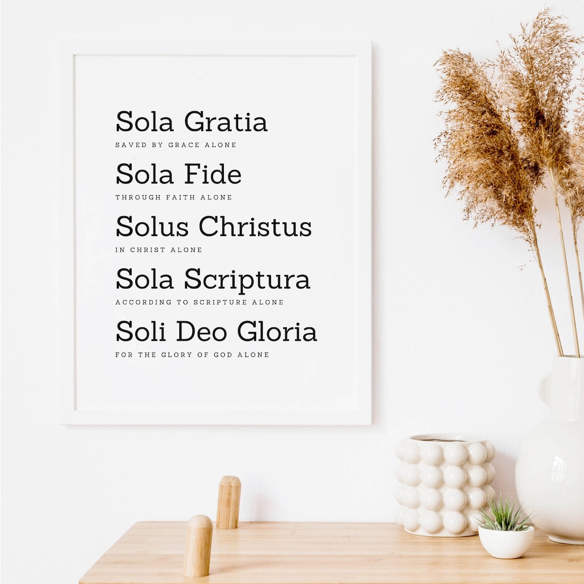 The 5 Solas Wall Art Five Solas Printable Christian Home - Etsy