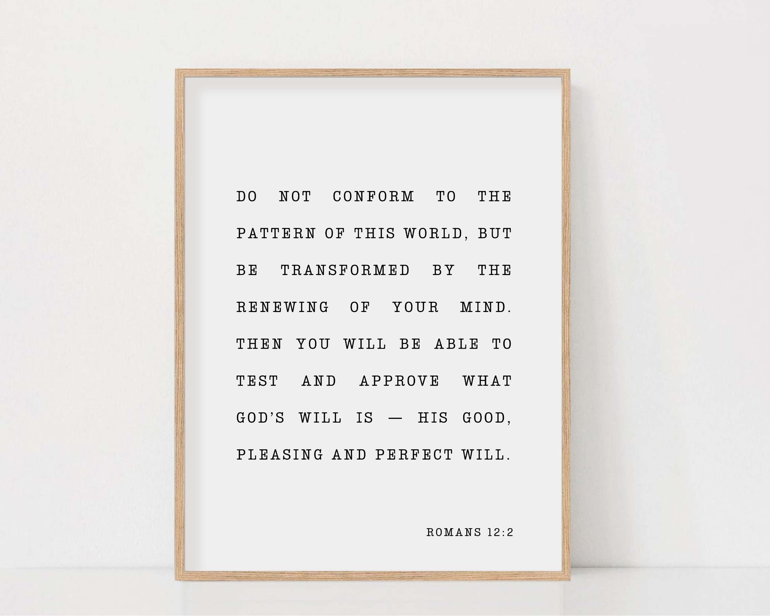 Romans 12:2 Wall Art Bible Verse Wall Art Print Scripture | Etsy