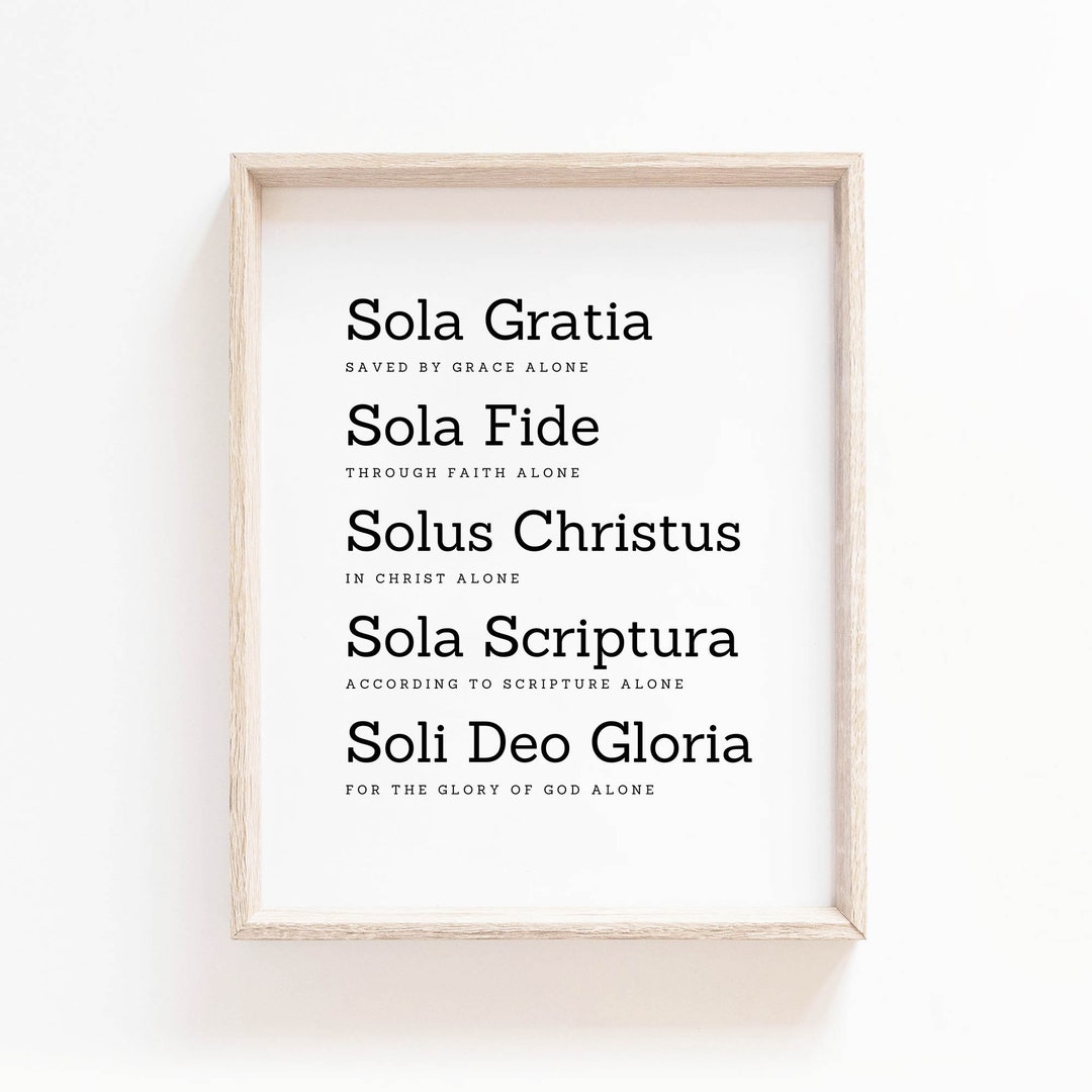 The 5 Solas Wall Art, Five Solas Printable, Christian Home Scripture ...