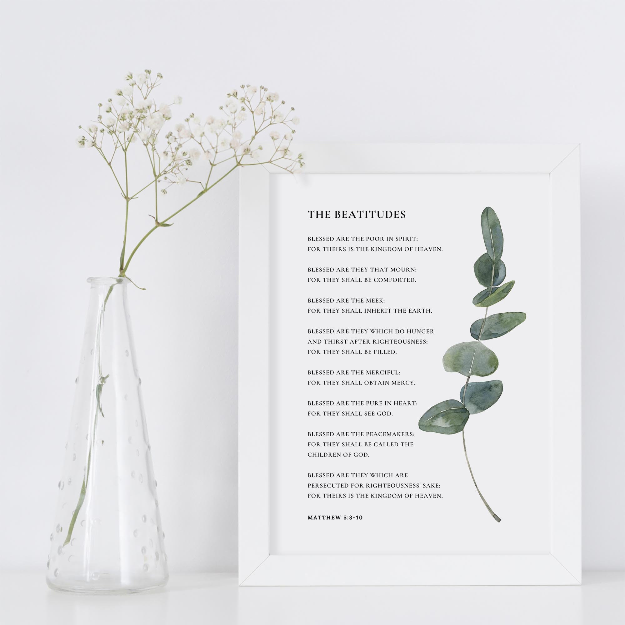 The Beatitudes Matthew 5:3-10 Christian Blessings Wall Art - Etsy