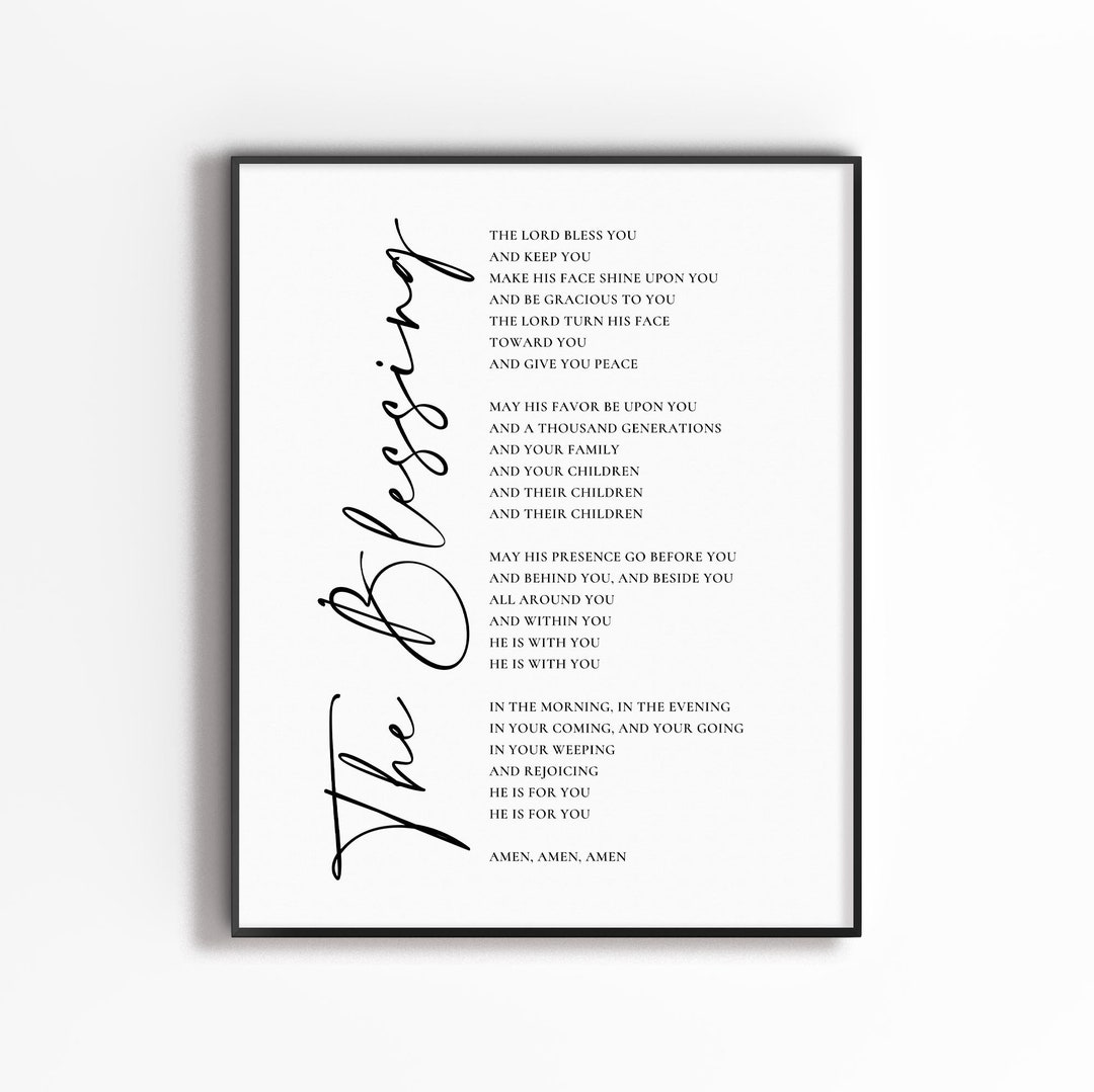 The Blessing Lyrics Print: Christian Home Decor (digital Download) - Etsy