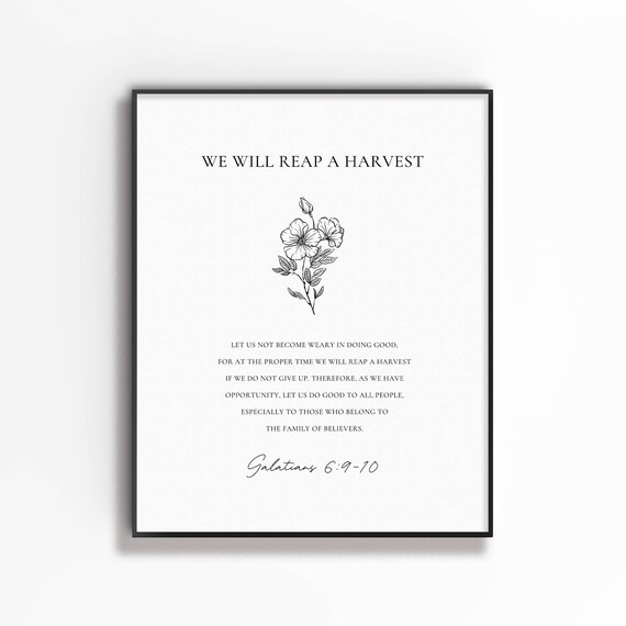 Galatians 6:9 Minimal Christian Wall Art Bible Verse Poster | Etsy