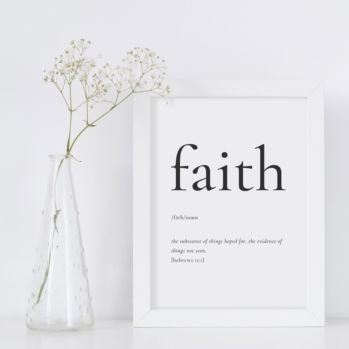 Faith Definition Wall Art Print Hebrews 11:1 Minimal | Etsy