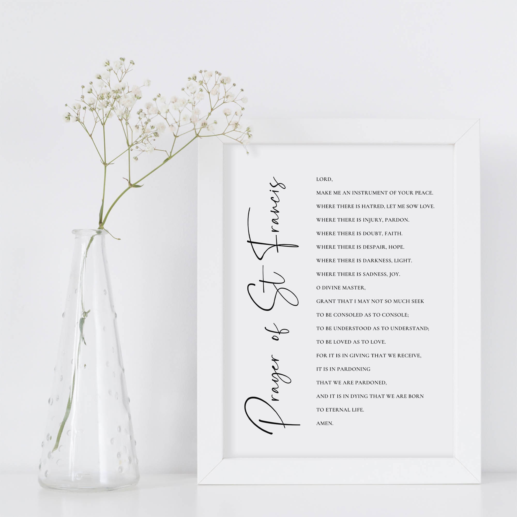 Prayer of St Francis Print Prayer Wall Art Scripture Print - Etsy