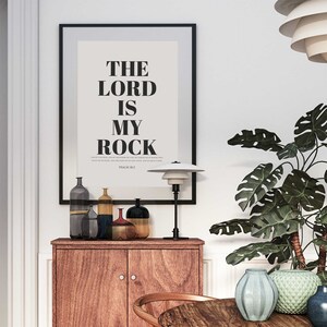 Psalm 18:2, Minimal Christian Wall Art, the Lord is My Rock, Bible ...