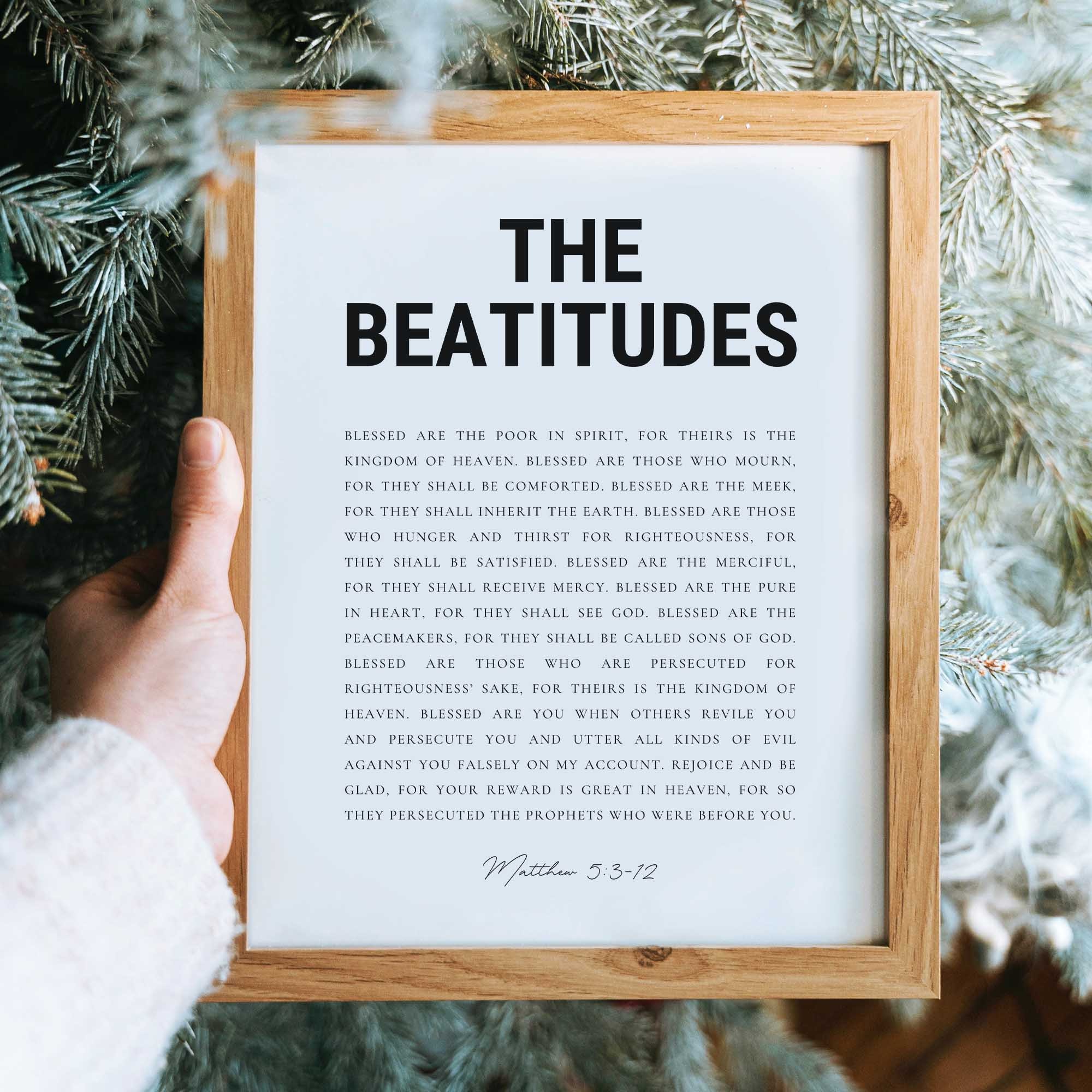 The Beatitudes Matthew 5:3-12 Christian Blessings Wall Art - Etsy