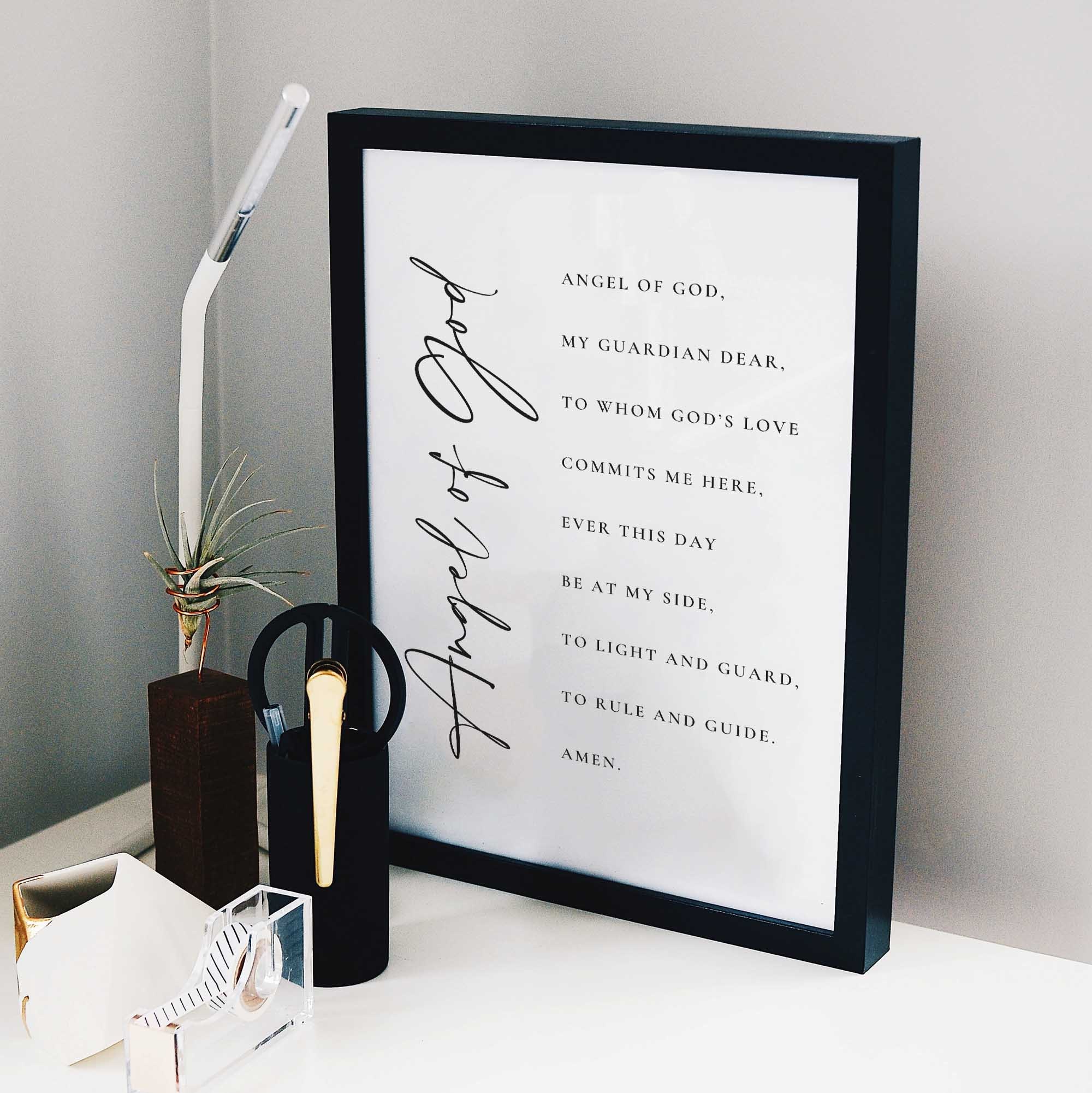 Guardian Angel Prayer Art Print, Christian Wall Decor (digital Download ...