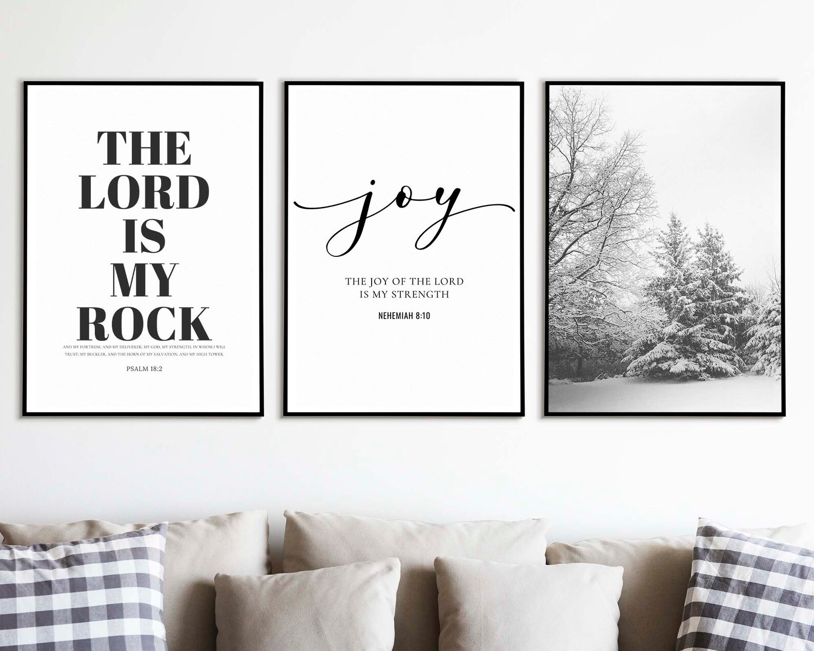 Psalm 18:2 Minimal Christian Wall Art The Lord is my Rock | Etsy