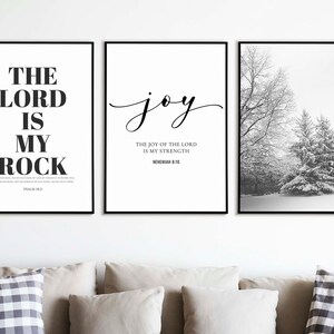 Psalm 18:2 Minimal Christian Wall Art The Lord is my Rock | Etsy