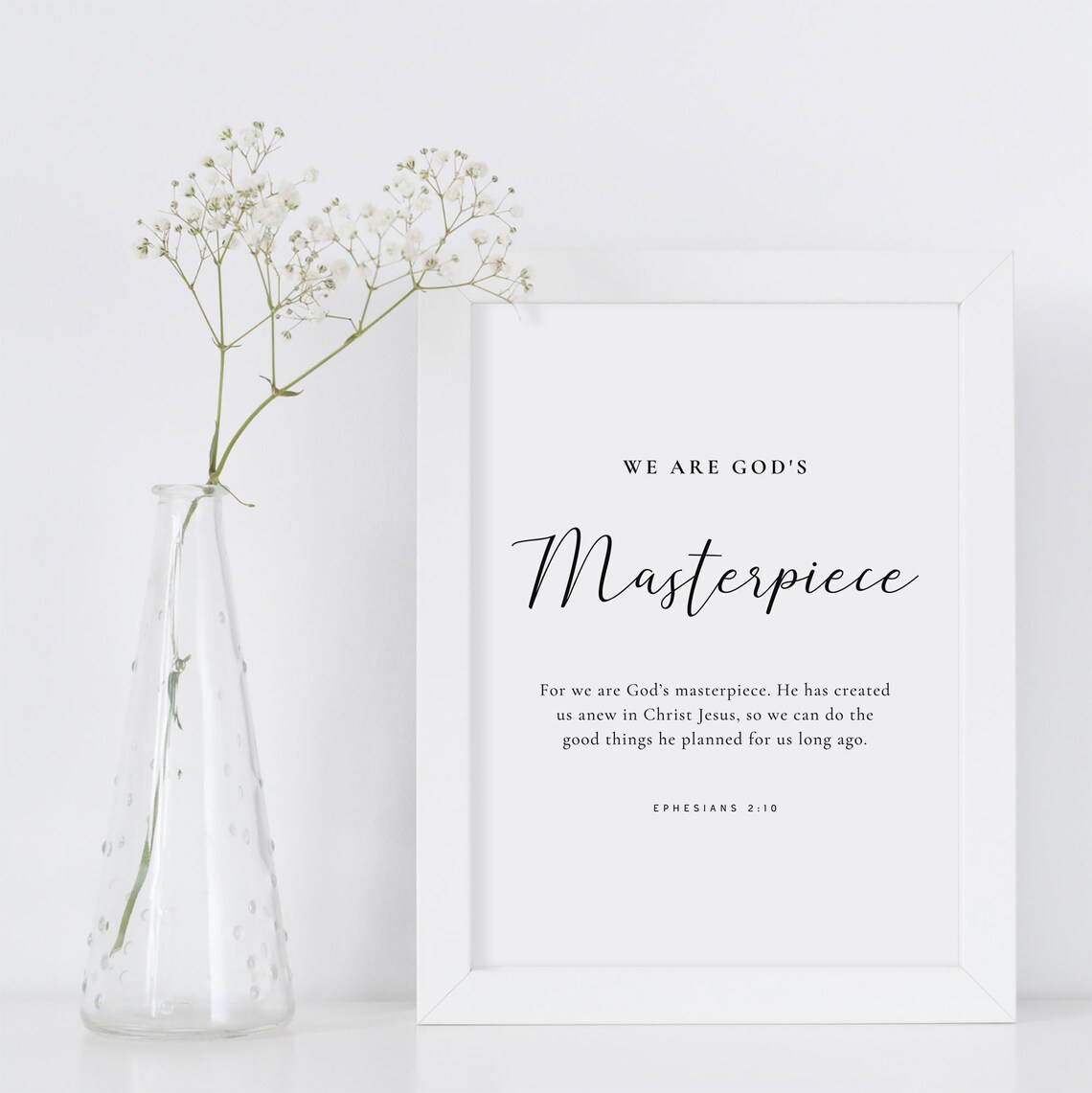 Ephesians 2:10 We Are God's Masterpiece Bible Verse Wall | Etsy