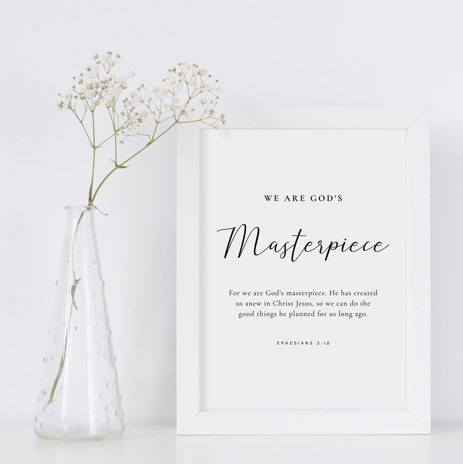 Ephesians 2:10 We Are God's Masterpiece Bible Verse Wall | Etsy