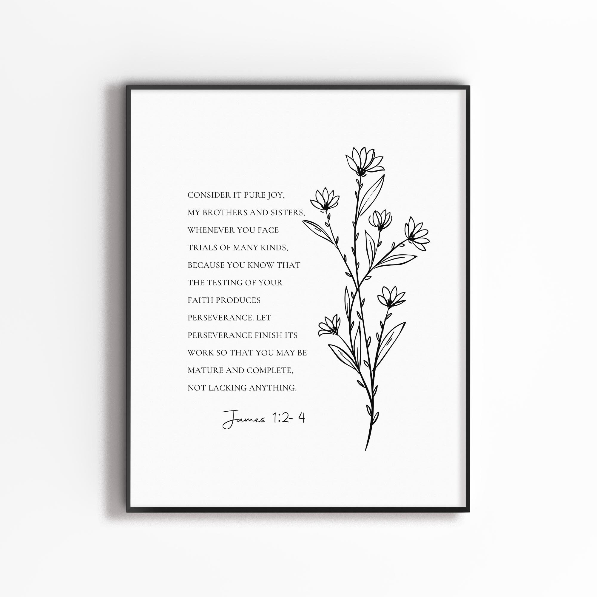 James 1:2-4, Consider It Pure Joy, My Brothers and Sisters, Minimal ...