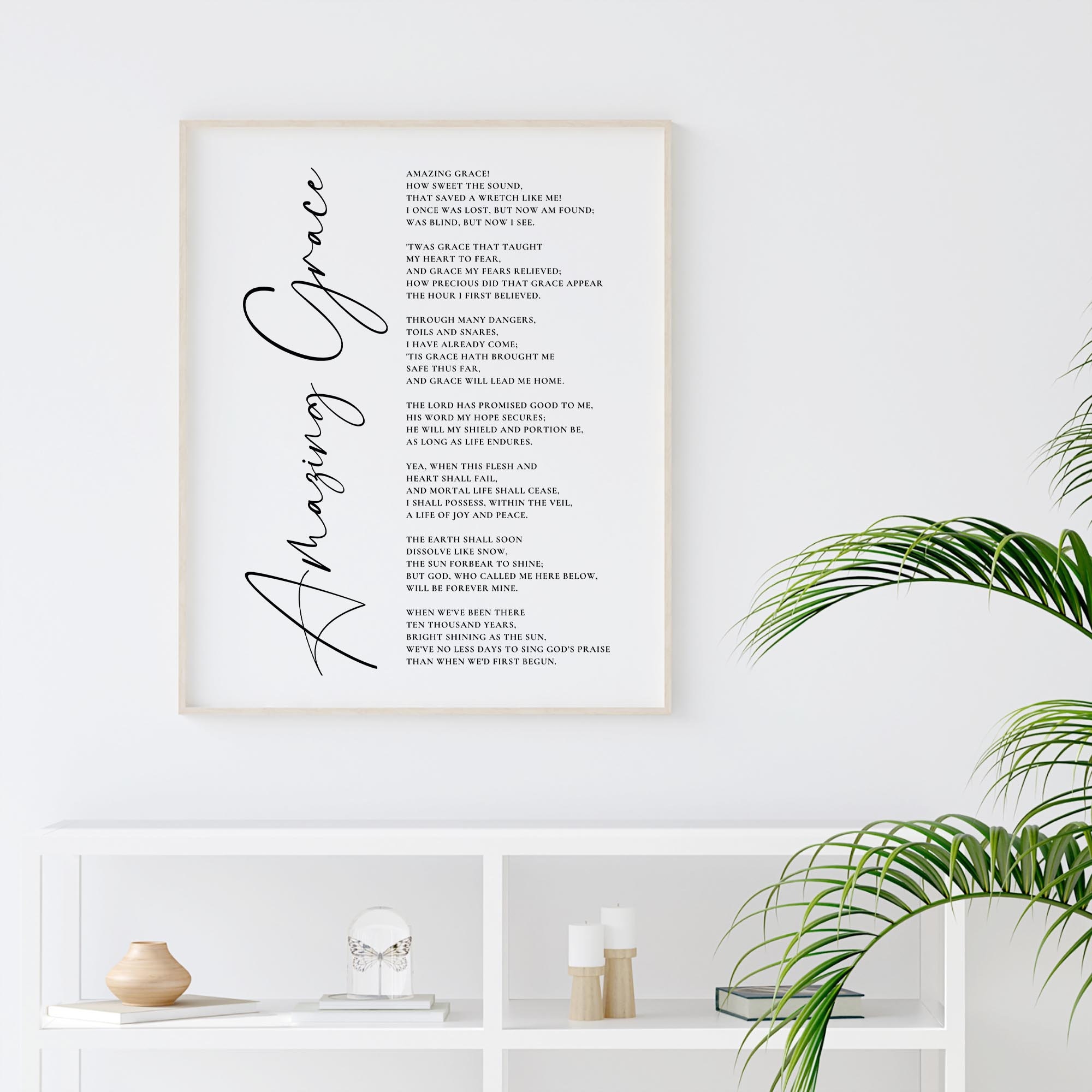 Amazing Grace Printable Wall Art, Christian Hymn Printable, Amazing ...