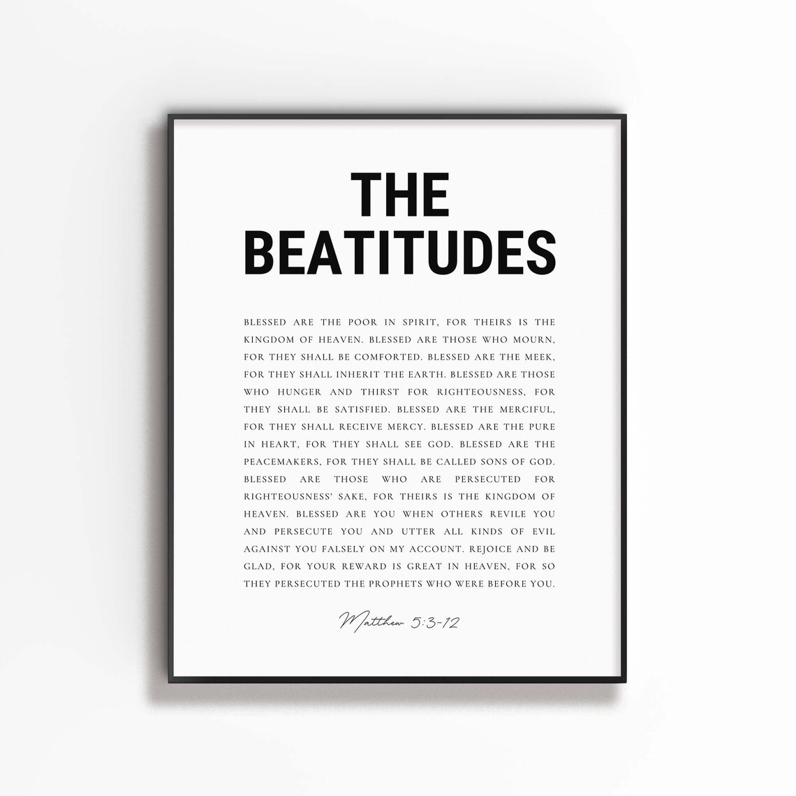 The Beatitudes Matthew 5:3-12 Christian Blessings Wall Art - Etsy Canada