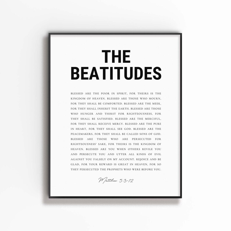 The Beatitudes Matthew 5:3-12 Christian Blessings Wall Art - Etsy Canada
