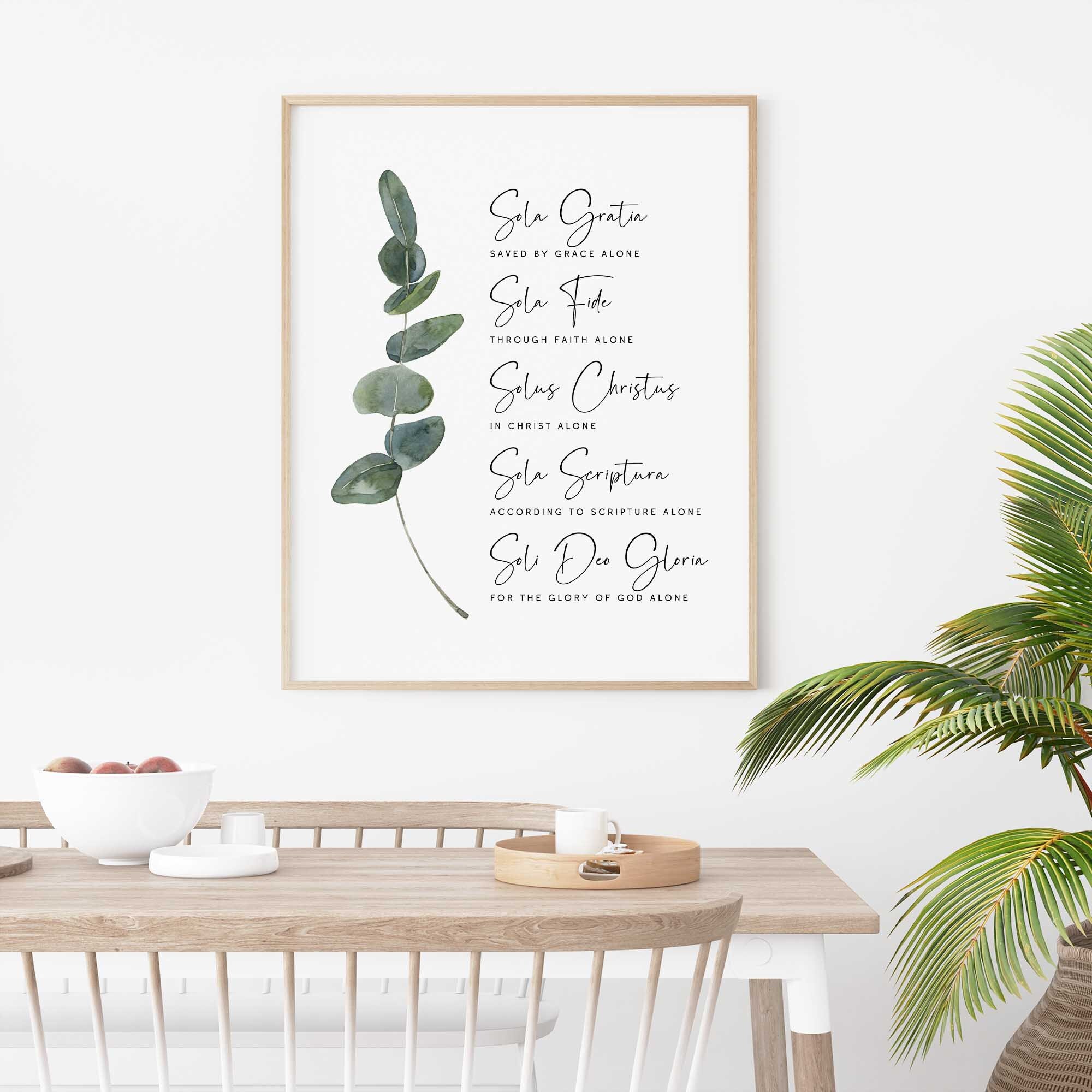 The Five Solas Wall Art 5 Solas Printable Christian Home | Etsy