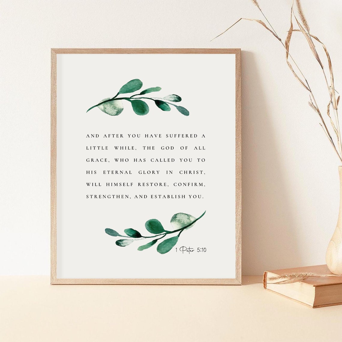 1 Peter 5:10 Bible Verse Wall Art Botanical Scripture Print - Etsy