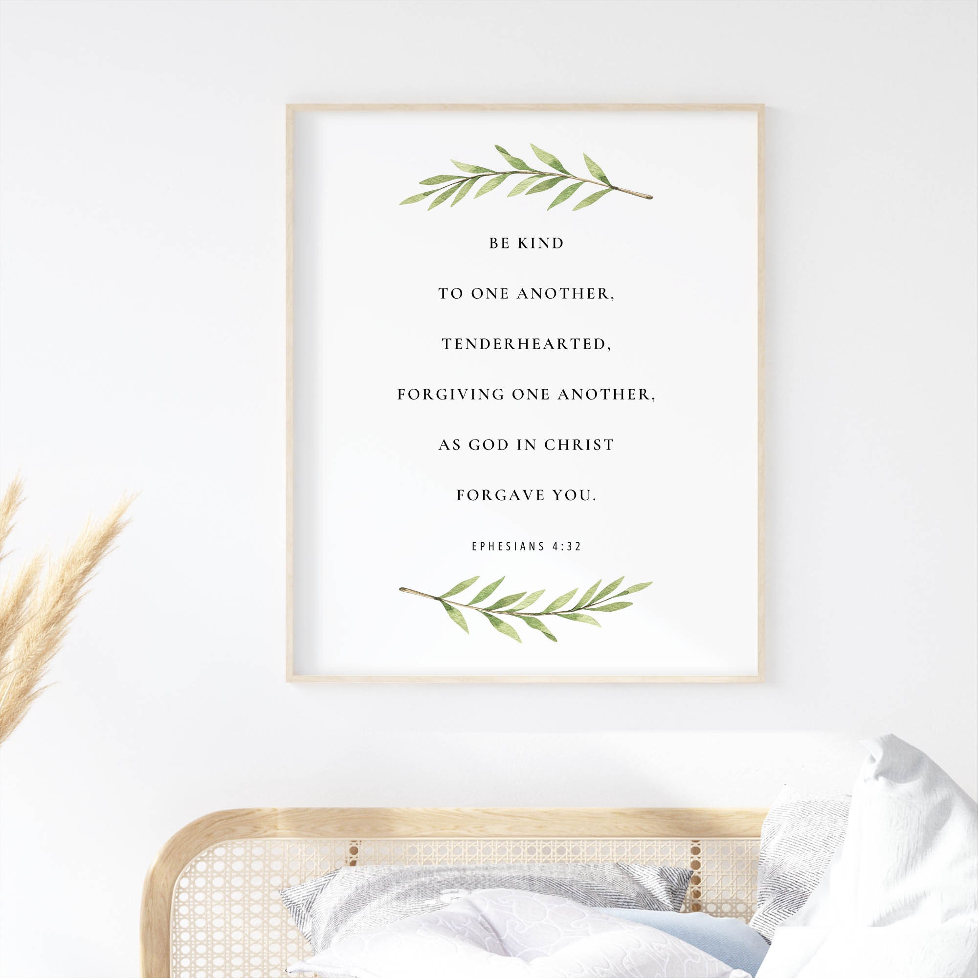 Ephesians 4:32 Be Kind To One Another Botanical Scripture | Etsy