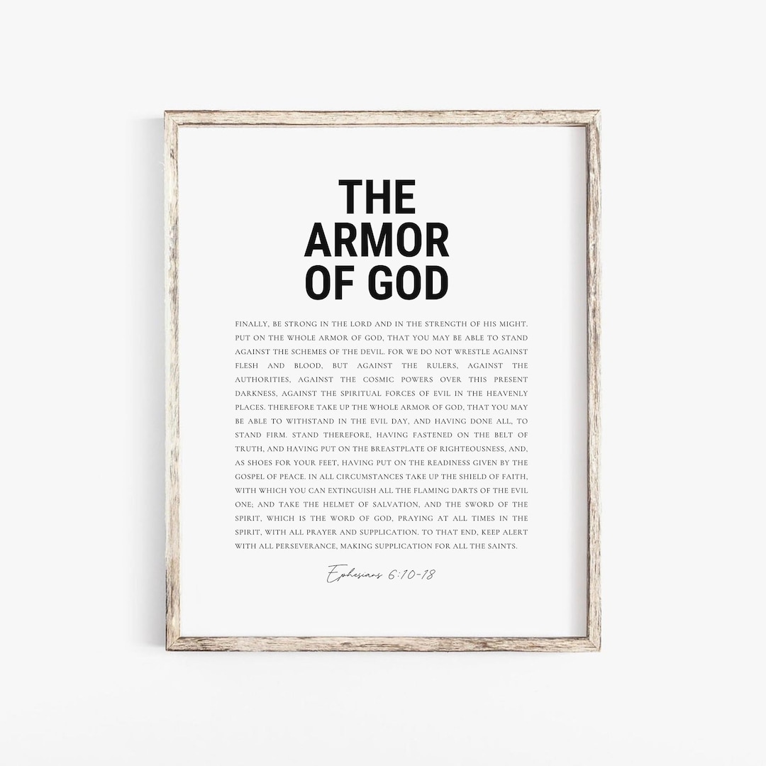 The Armor of God, Ephesians 6:10-18, Christian Prayer Wall Art, Bible ...