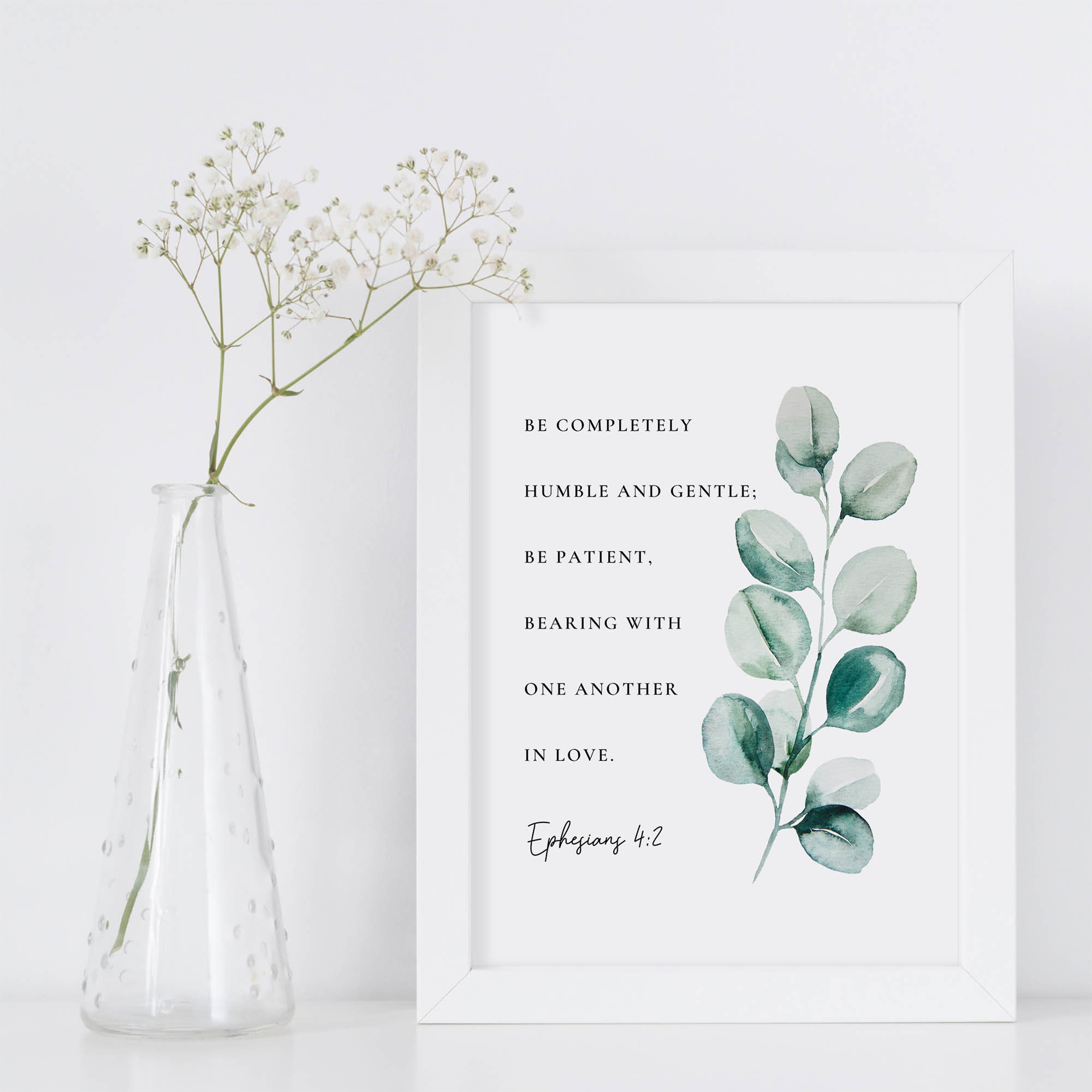 Ephesians 4:2 Bible Verse Print Botanical Scripture Wall Art - Etsy