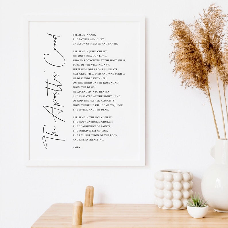 The Apostles Creed Print: Bible Verse Wall Art (digital Download) - Etsy