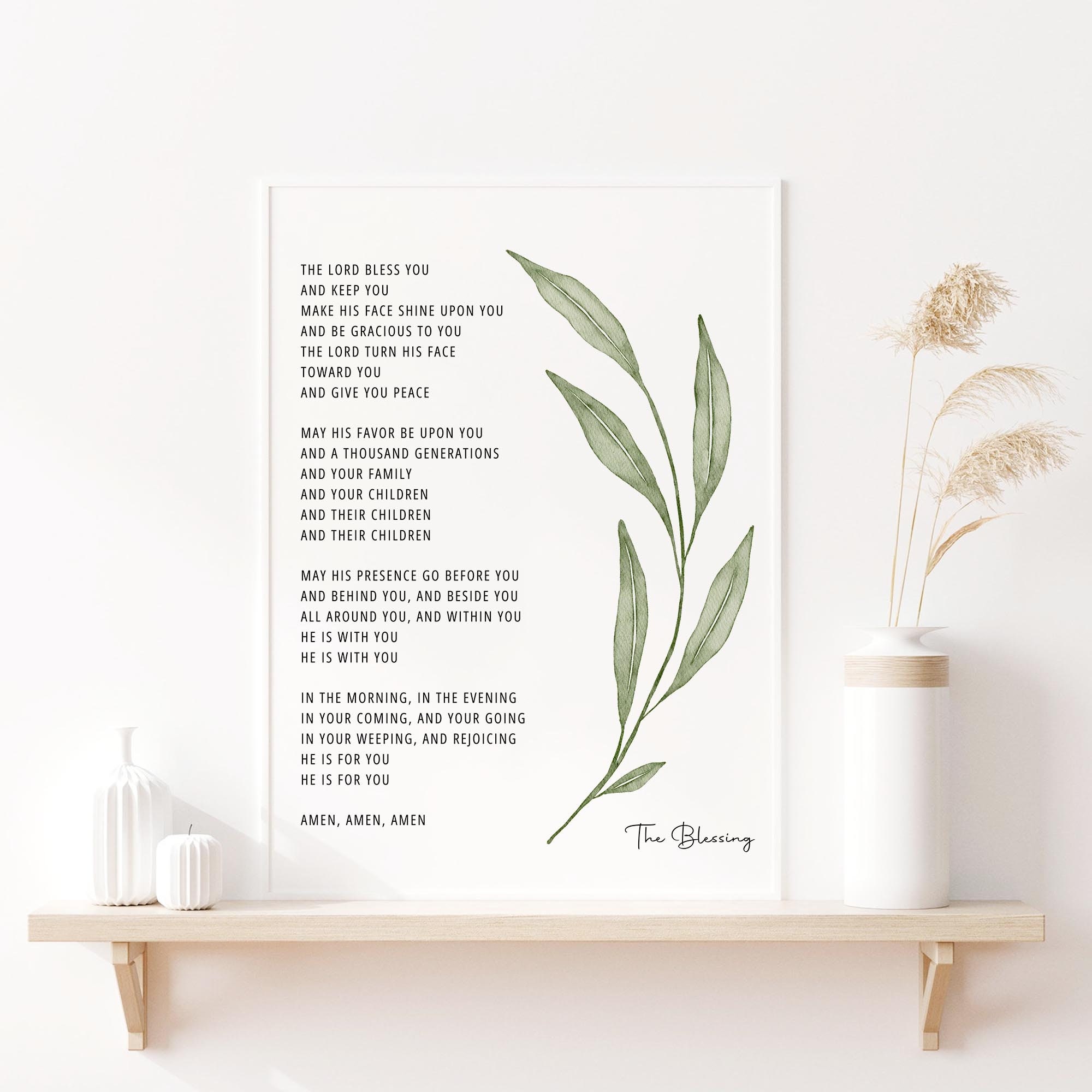 The Blessing Elevation Worship Lyrics Wall Art Print, Numbers 6:24-26 ...
